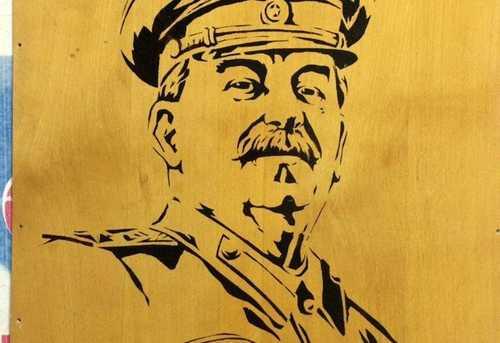 Рисунок тушью, портрет Сталина