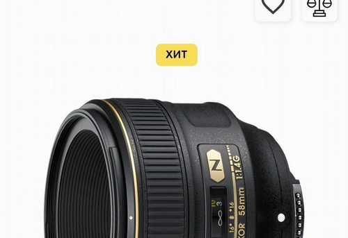 Объектив nikon AF-S nikkor 58MM F/1.4G