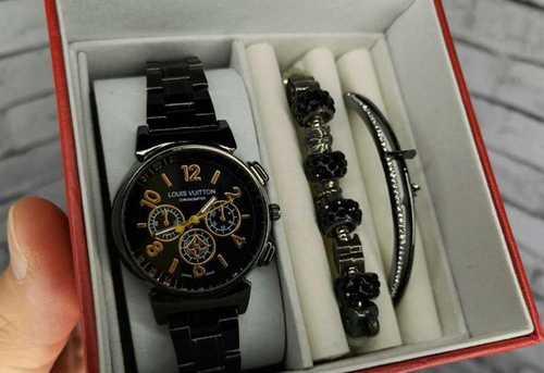 Часы женские браслет комплект Louis Vuitton