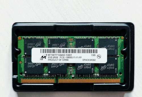 Память для ноутбука Micron 8gb DDR3L-12800 1600Mhz