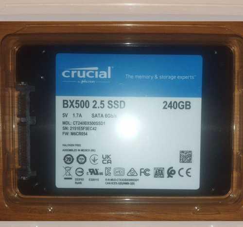 Ssd crucial bx500 на 240 гб