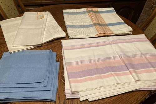 Полотенца,скатерть,салфетки и ткань простынная из