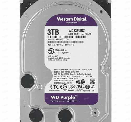 Жёсткий диск WD Purple 3tb