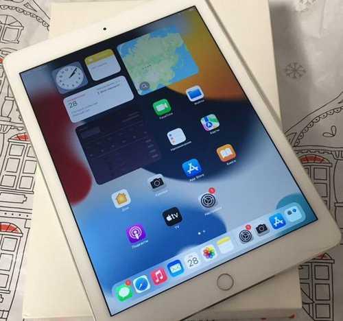 iPad air 2 wi-fi + cellular silver с отпечатком