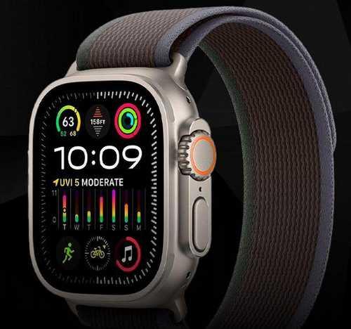 Apple Watch Ultra 2, 49 мм, Trail Loop, сине-черный, размер S M