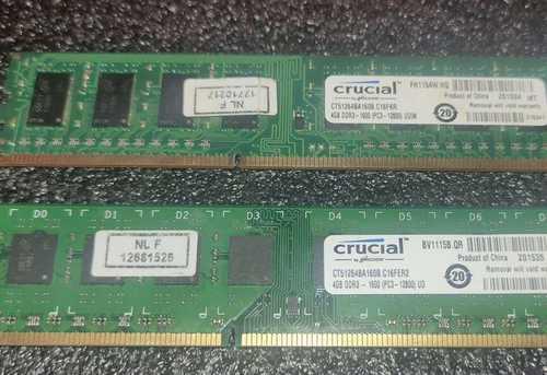 Crucial DDR3 2x4Gb(8Gb) 1600MHz