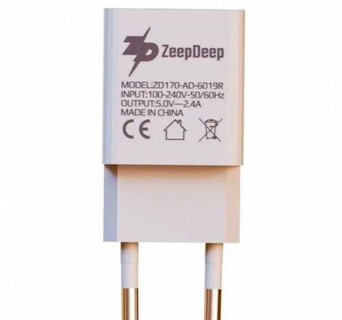 Зарядное устройство ZeepDeep EnergyPlug 1 USB X 2.4A ZD170 AD-6019R