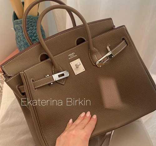 Сумка hermes birkin 30 цвет кофе фурнитура серебро