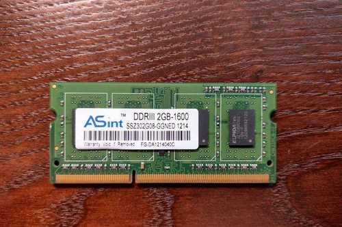 Оперативная память ASint SO-dimm 2Gb ddriii 1600