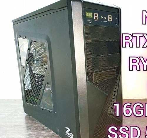 Игровой пк rtx 4070 r7 5700x 16GB ram SSD 512