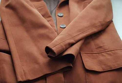 Куртка- пиджак с поясом. Нат кожа.Испания. Р.44/46