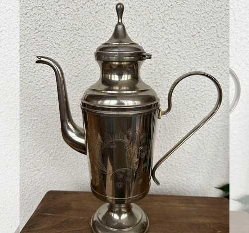 Кофейник никелированный, винтаж, Швеция