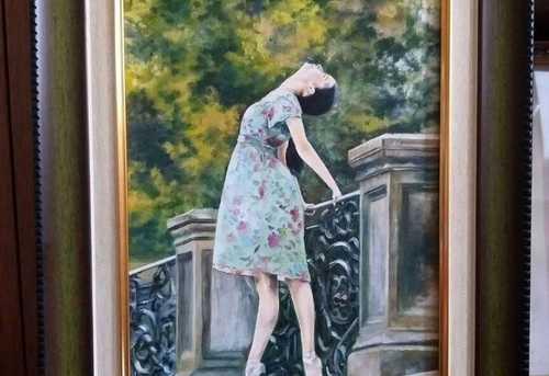 Картина маслом на холсте девушка балерина
