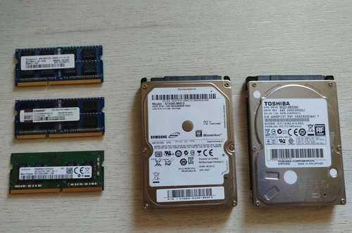 DDR3 2*4gb,DDR4 4gb, HDD 2,5 500gb 2шт