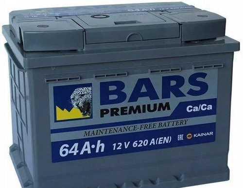 64Ah Аккумулятор 12В 6ст-64.1 Bars Premium 620A