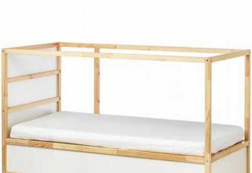Кровать чердак IKEA Кюра с пологом