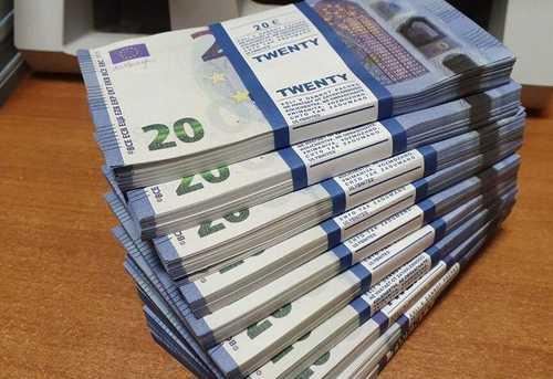 10 пачек номинал 20 Евро (реквизит)