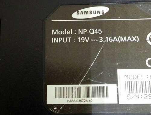 Ноутбук Samsung NP-Q45 без подсветки экрана