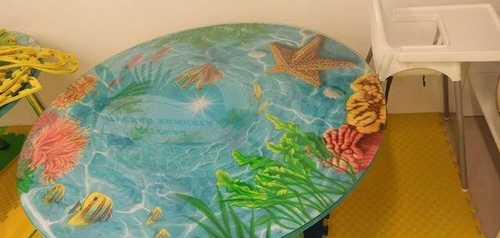 Стол с художественной морской росписью