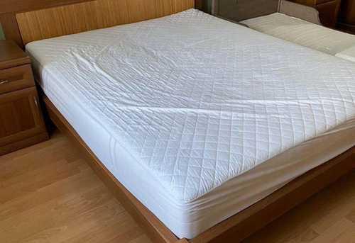 Двухспальная кровать с матрасом hokkasen икea