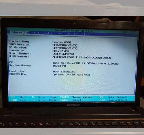 Ноутбук lenovo g580