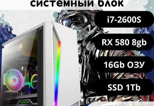 Игровой пк i7-2600S + RX 580 / 16 Gb озу / SSD 1Тб