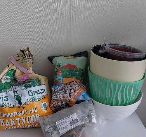 Горшки, грунт, дренаж, галька бесплатно