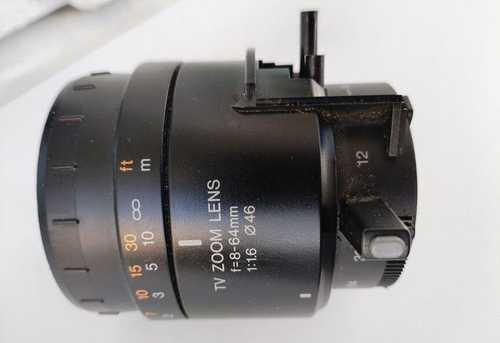 Телеобъектив оптика TV zoom lens f8-64 mm