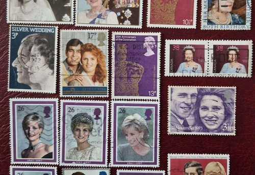 Почтовые марки Великобритания. Королевская семья