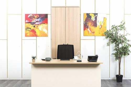 Комплект офисной мебели стол и шкаф для одежды деф