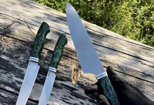 Набор кухонных ножей "Green" м390 акриловый камень