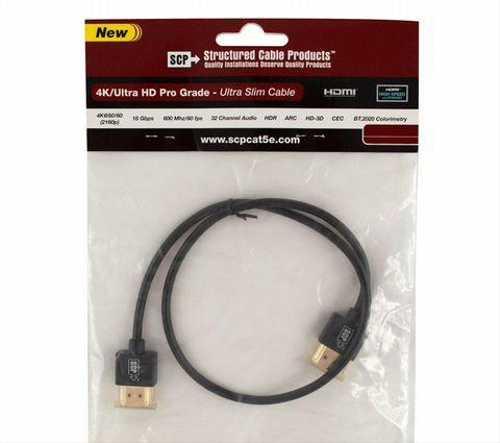 SCP hdmi cable 1.6 FT/ 0.5 M ultra slim 4K/ultra