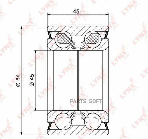 Подшипник ступицы колеса пер (45X45X84) toyota CAM