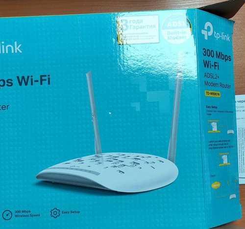 Модем TP-link TD-W8961N, 300 Mbps, WiFi, adsl2 