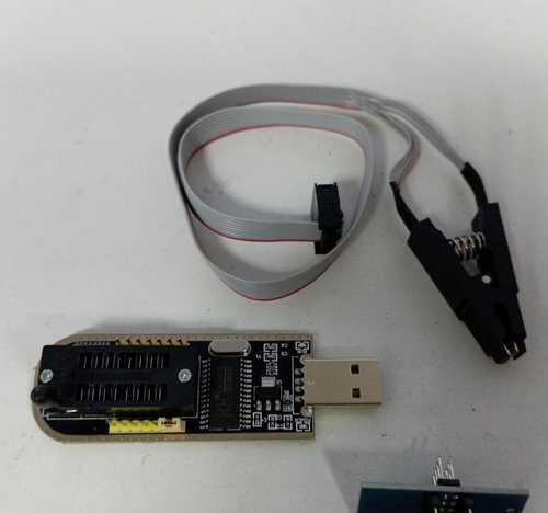 Flash bios USB программатор CH341A (зажим-прищепка