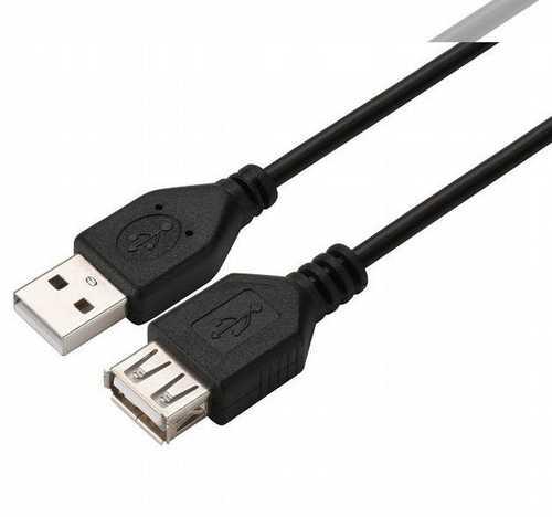 00-00029634 Кабель удлинитель USB2.0 (m) -USB (f) 1.5м пвх черный, GoPower
