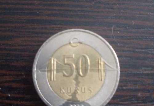 Монета Турецкая 50 Лир