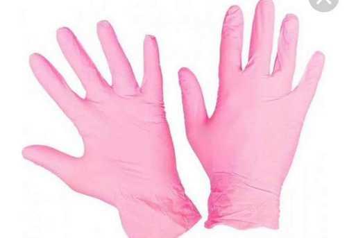 Перчатки одноразовые розовые сиреневые М,L