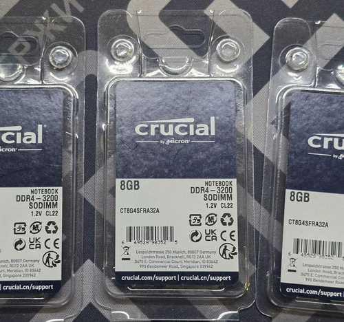 Оперативная память Crucial 8 гб DDR4 3200 sodimm