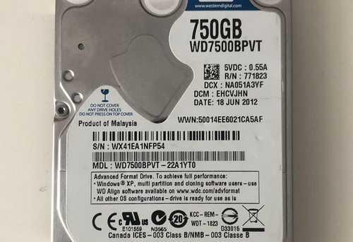 Жесткий диск WD 750gb