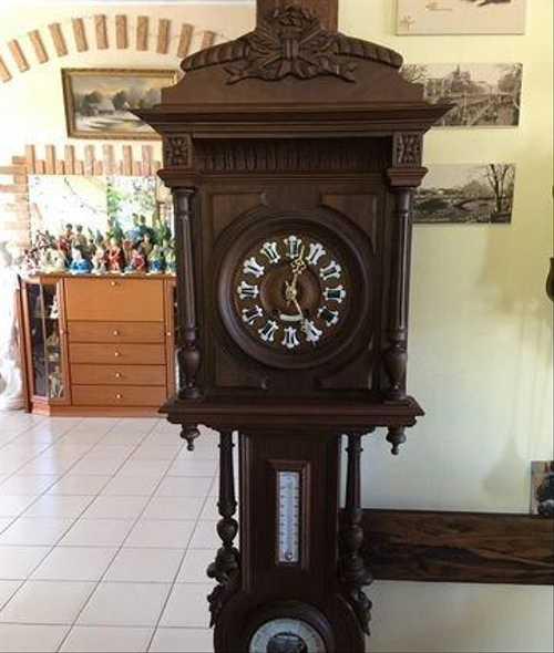 Старинные часы с барометром Japy 115 см