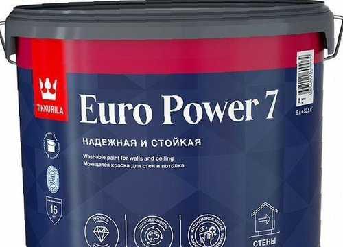 Краска моющаяся Tikkurila Euro Power 7 база А бела