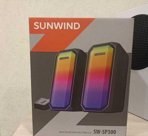 Колонки SunWind SW-SP300, 2.0, Bluetooth (Новые)