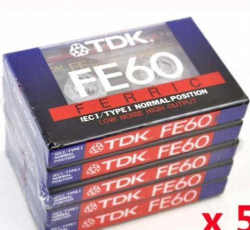 Цена за 3шт. Аудиокассета новая TDK FE 60