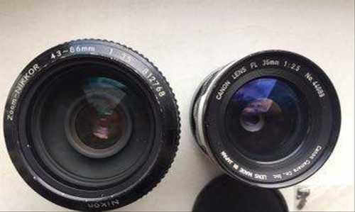 Canon fd (fl) 35mm f2.5 и nikkor 43-86mm f3.5