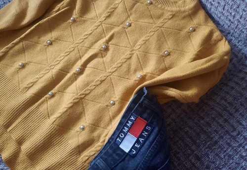 Джинсовая юбка +свитер