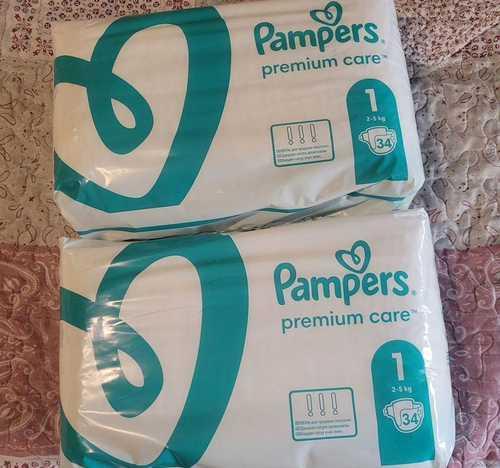 Подгузники Pampers Premium Care 1(до5кг) 2(до8кг)