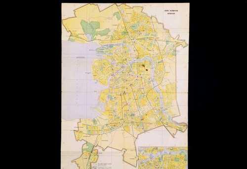 Ленинград карта 1979г план 69х50см СССР транспорт