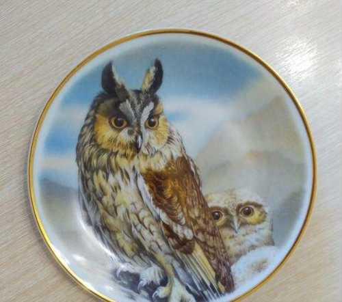 Коллекционная настенная тарелка "Ушастая сова"