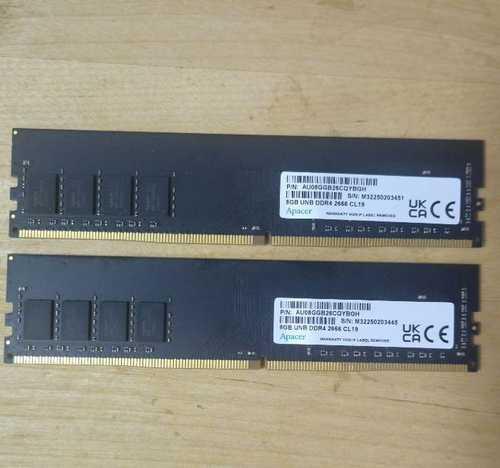 Оперативная память apacer 16gb 2666 MHz